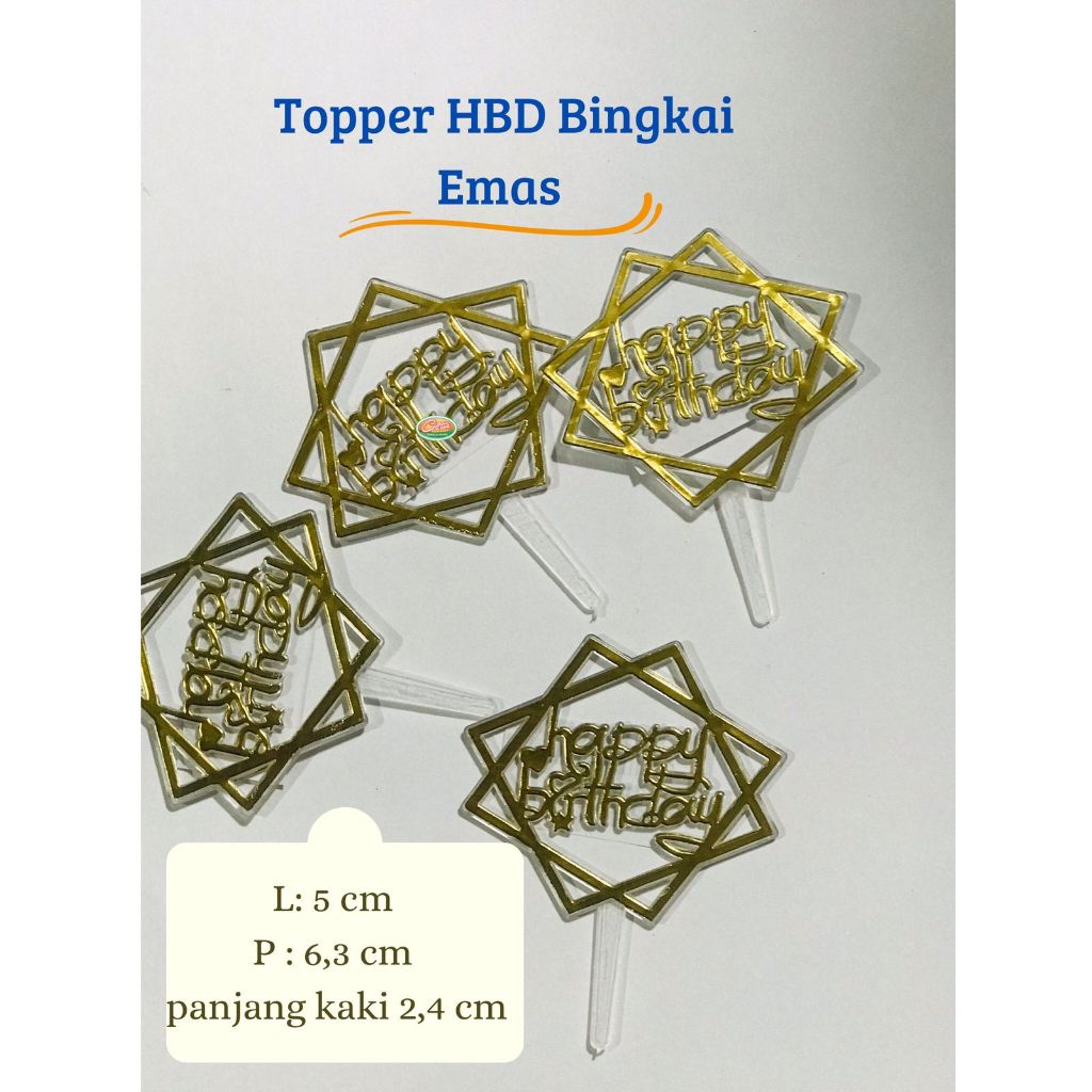Jual TOPPER HBD BINGKAI EMAS | Shopee Indonesia