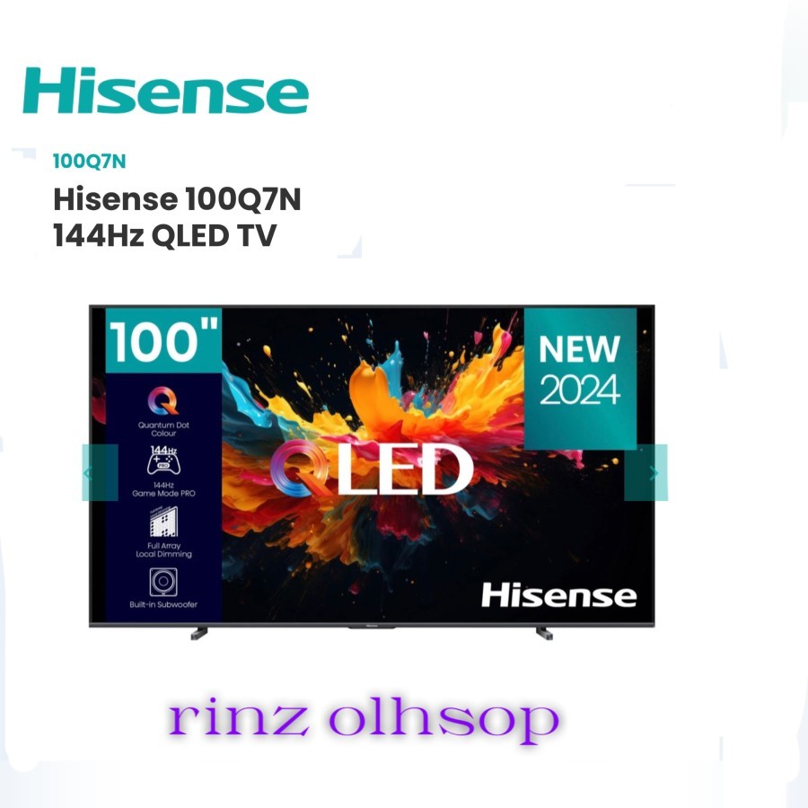 Jual HISENSE 100Q7N SMART TV QLED UHD 4K 144Hz VIDDA 100 inch | Shopee ...