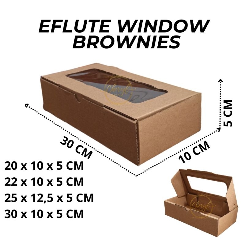 Jual (1 PCS) DOS / DUS KUE BROWNIES EFLUTE WINDOW TINGGI 5 CM UK 20 CM ...