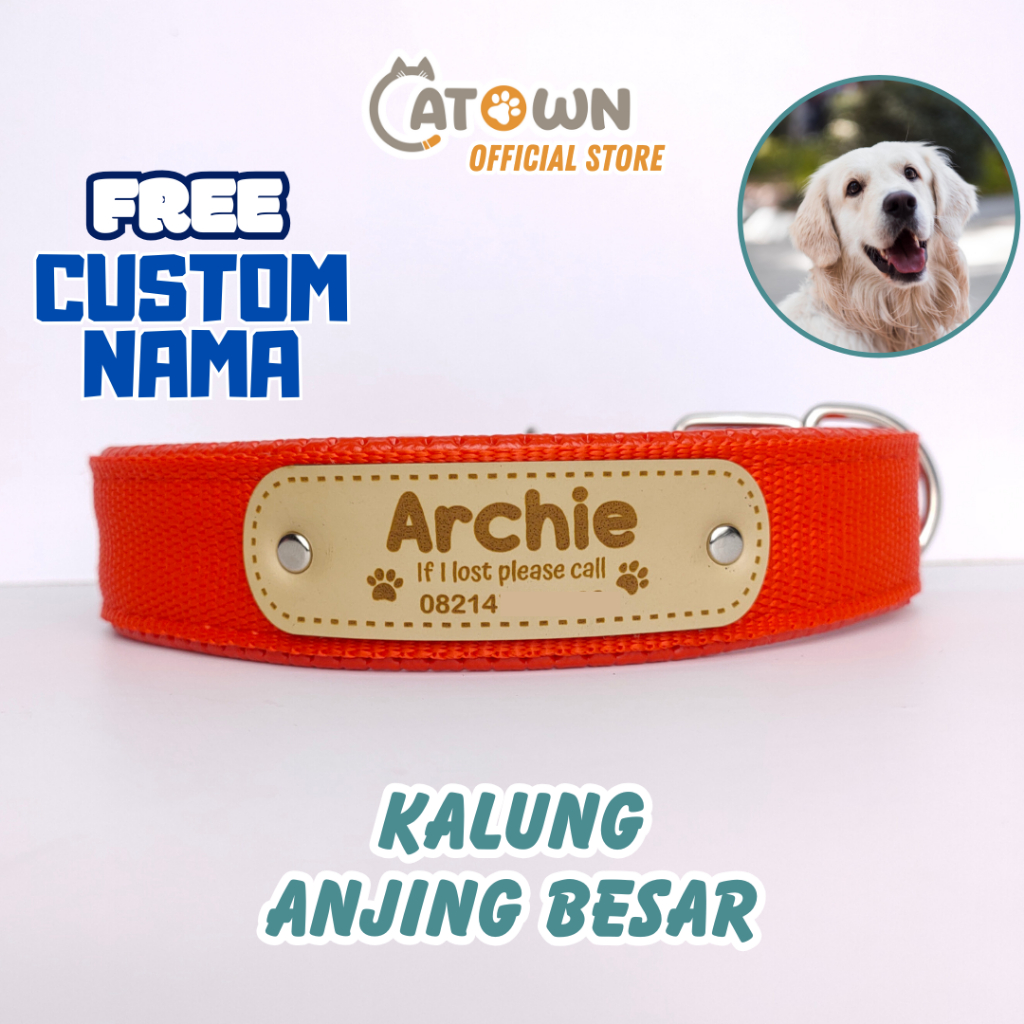 Jual Catown D033 - Kalung Anjing Besar Custom Nama | Dog Collar Tag ...