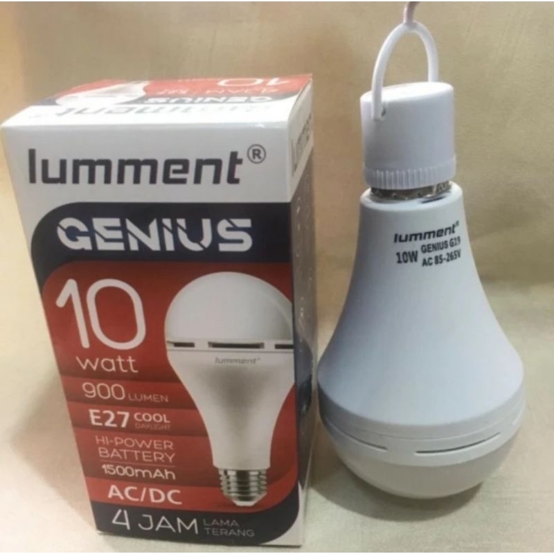 Jual Lampu Led Lumment Genius 10 watt / Lampu Baterai / Lampu Emergency ...