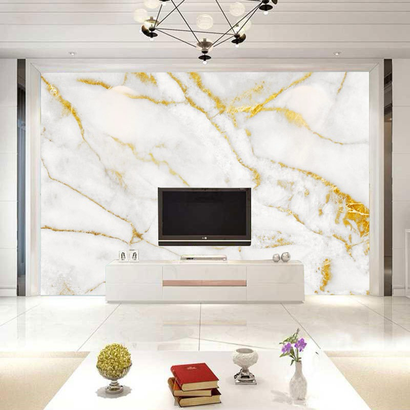 Jual Wallpaper Dinding Motif Marmer Kuning Silver Panjang 8 Meter x ...