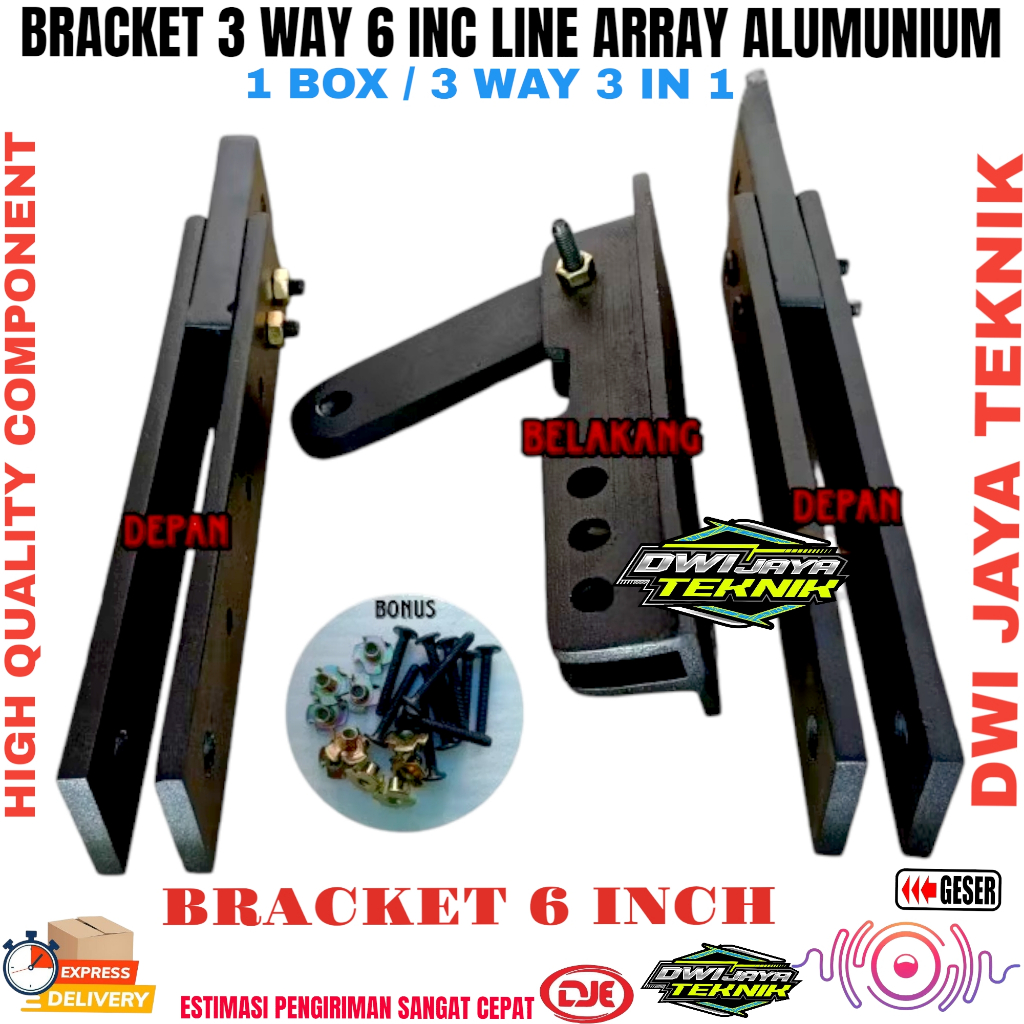 Jual Bracket 3WAY 6 inch Line Array Alumunium / Breket 3 WAY 6'' Gantung Bahan Cor Diral ...