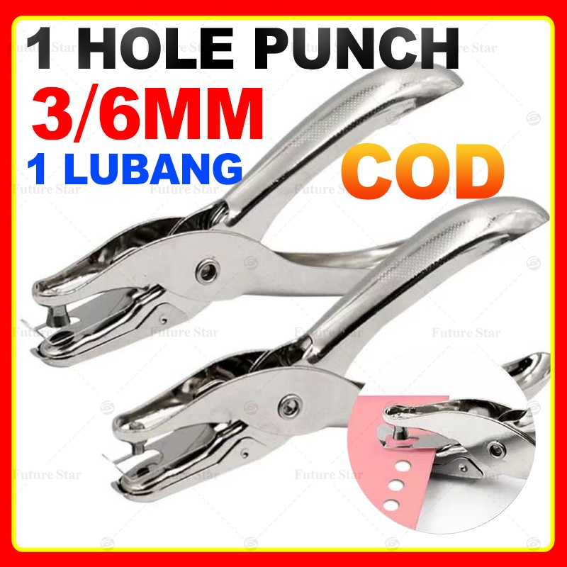 Jual 3MM 6MM Pembolong Kertas Satu 1 Lubang / One Hole Tag Punch / Alat ...