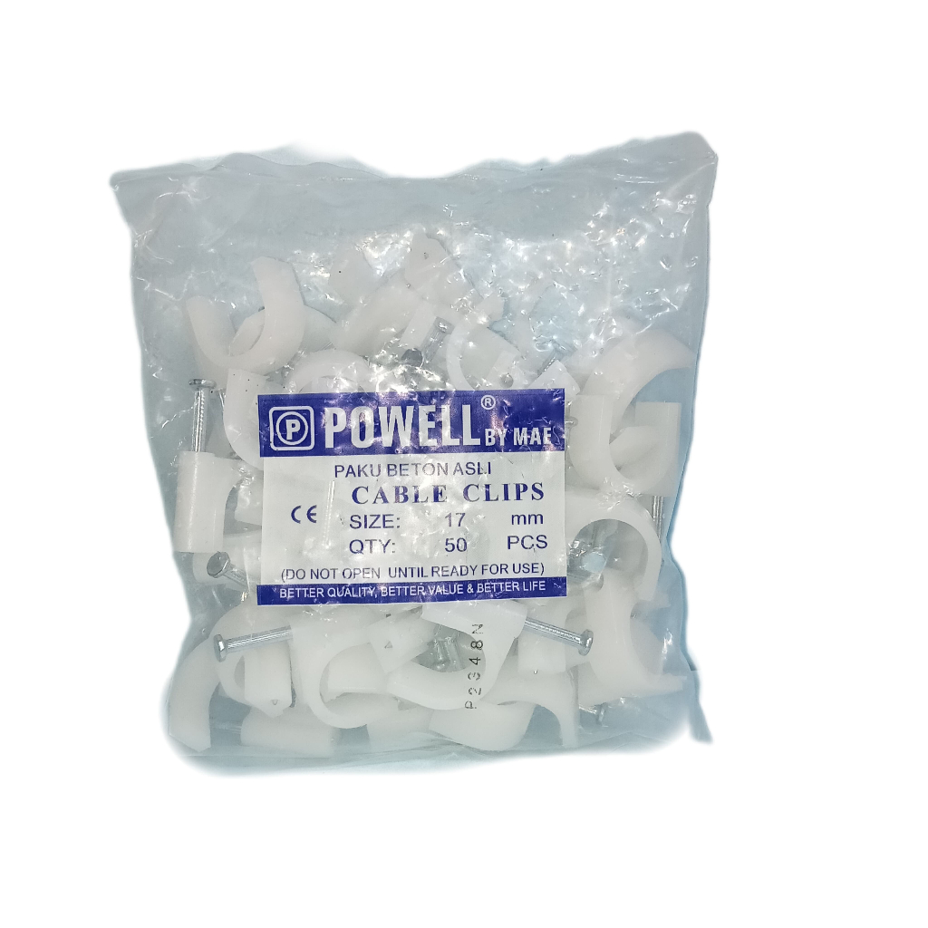 Jual KLEM KABEL POWELL CABLE CLIPS / KLEM PAKU BETON KABEL 7MM-17MM ...