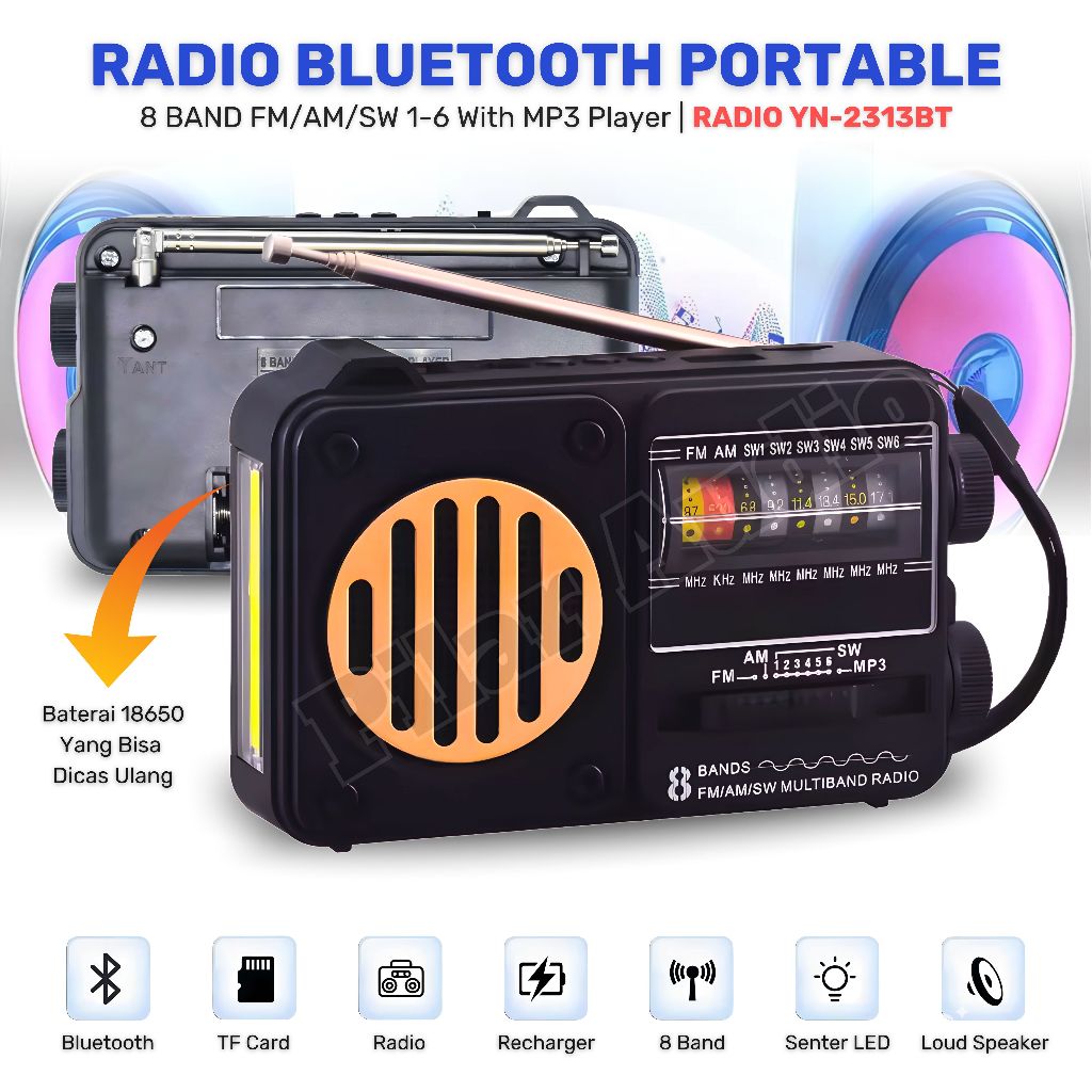 Jual Radio FM/AM/SW Speaker Portable Bluetooth FM Radio Classic Design ...
