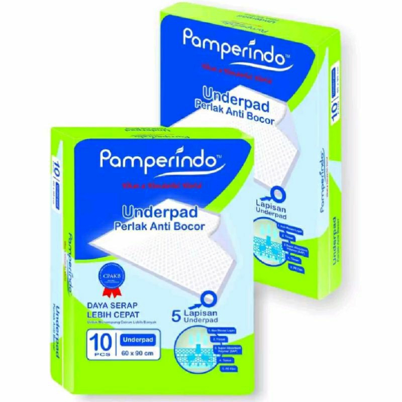 Jual PAMPERINDO Underpad 60 cm x 90 cm isi 10 pcs - Perlak / Daya Serap ...