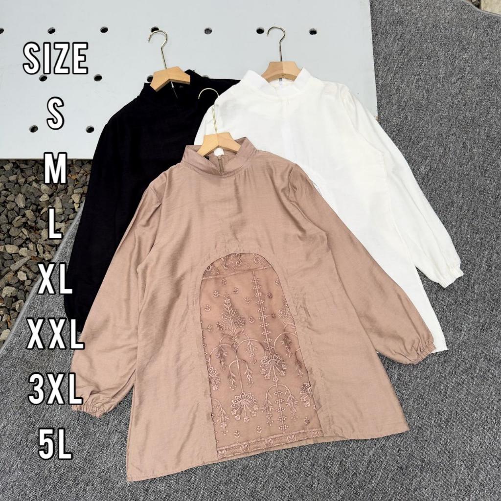 Jual Aziza Blouse - Blouse jumbo - Big size - Size S M L XL XXL 3XL 5L | Shopee Indonesia