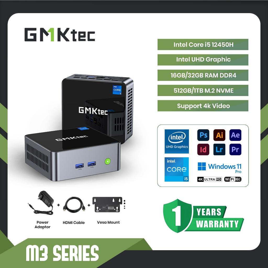 Jual GMKTEC Mini PC Gaming NucBox M3 Intel Core i5 12450H 16GB RAM DDR4 ...