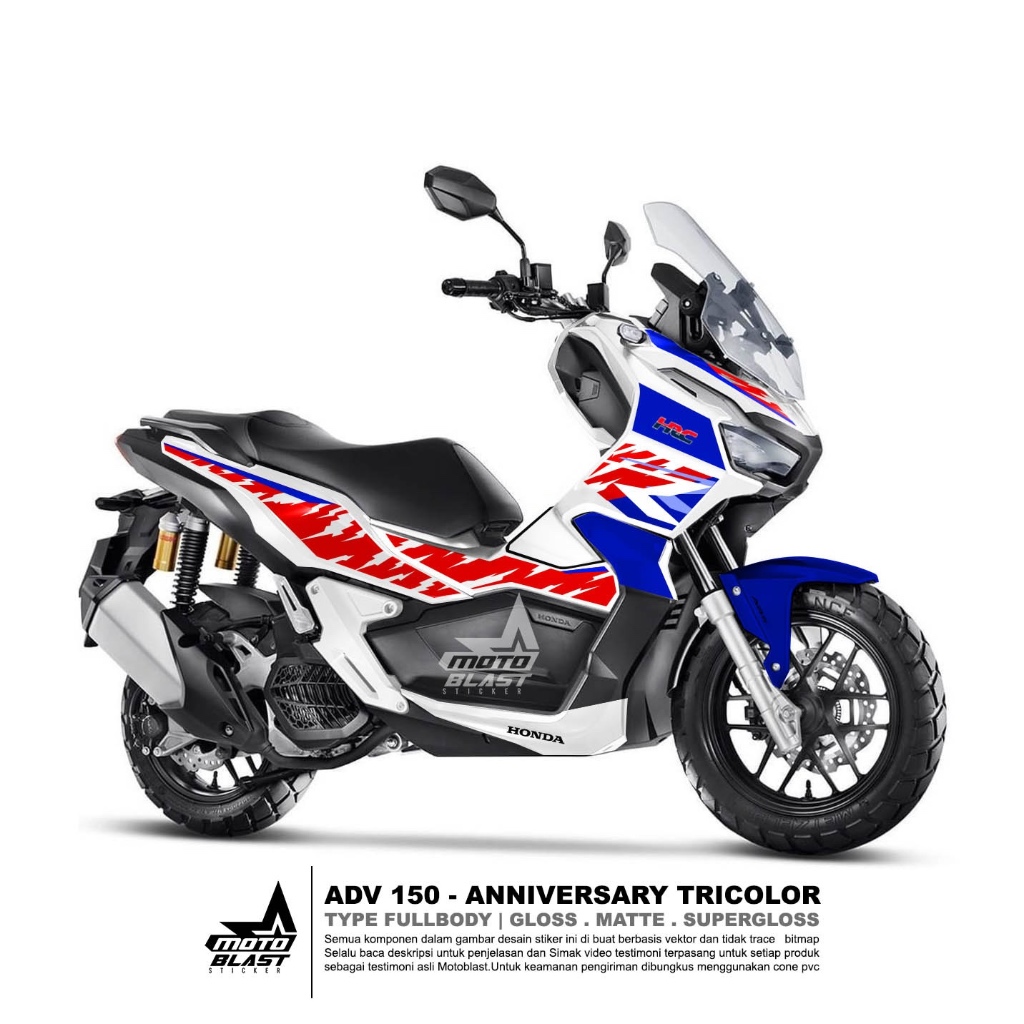 Jual Decal Sticker Honda ADV 150 Livery Tricolor Anniversary Fireblade ...