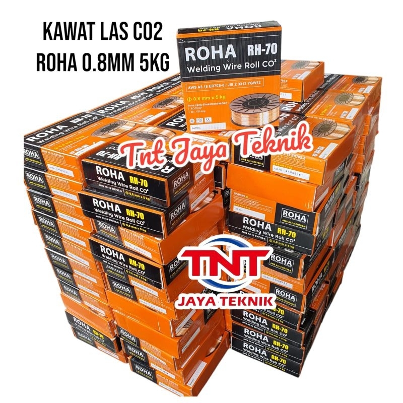 Jual ROHA RH-70 KAWAT LAS CO2 ER70S-6 0.8MM 5KG / KAWAT LAS CO2 SOLID ...