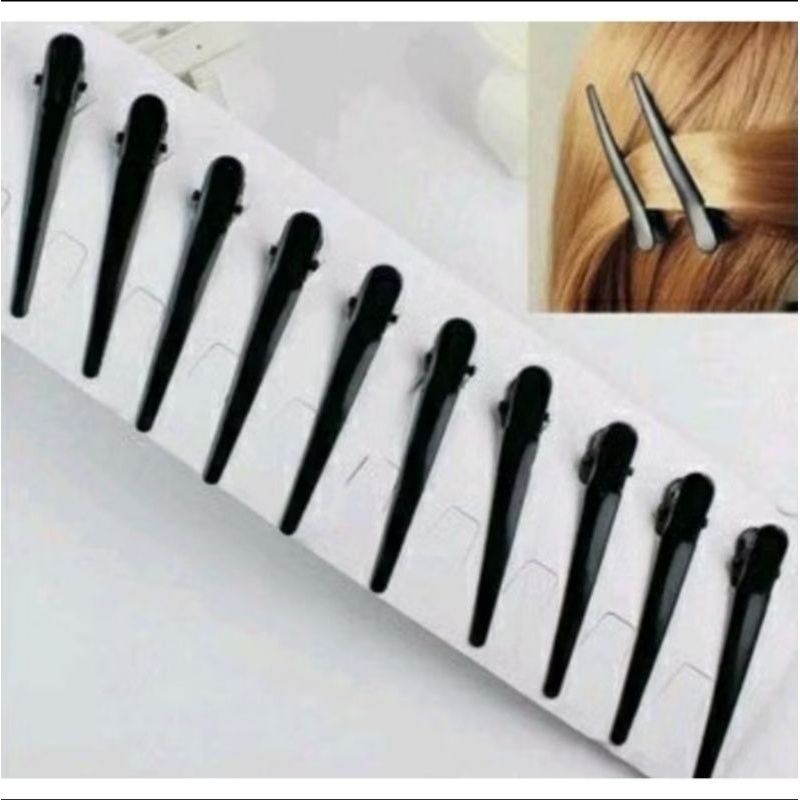 Jual Jepit Bebek Hitam Isi 10 PCS | Shopee Indonesia
