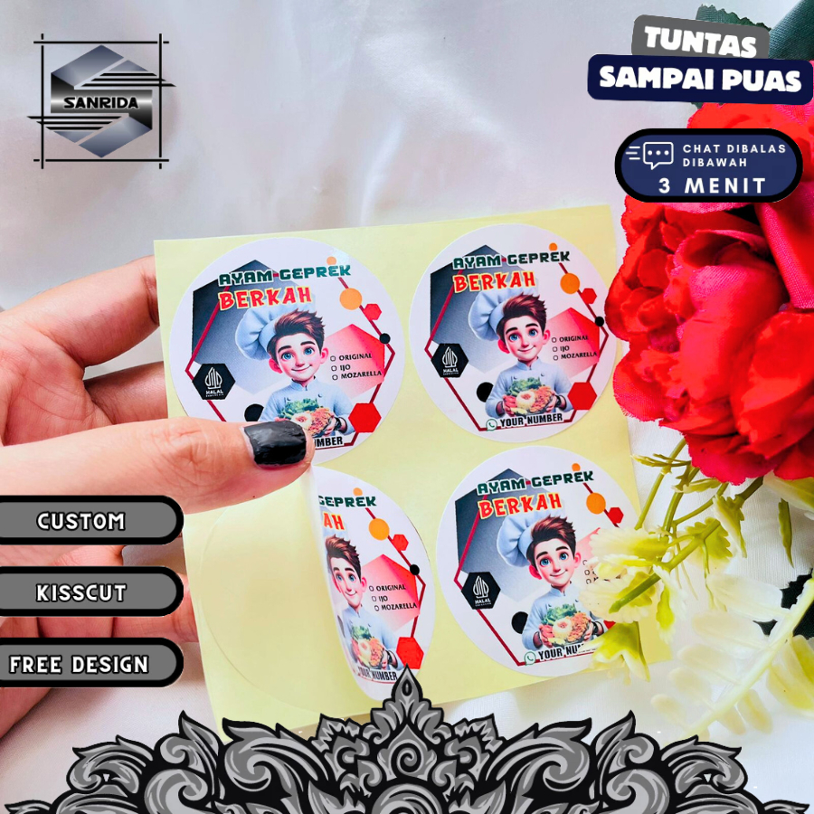 Jual Sanrida Stiker Murah Bandung Ready Sticker Label Makanan Ayam ...