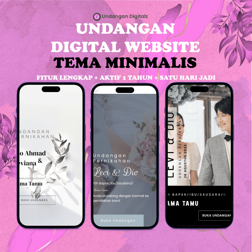 Jual Undangan Digital Website Wedding TEMA MINIMALIS | Shopee Indonesia