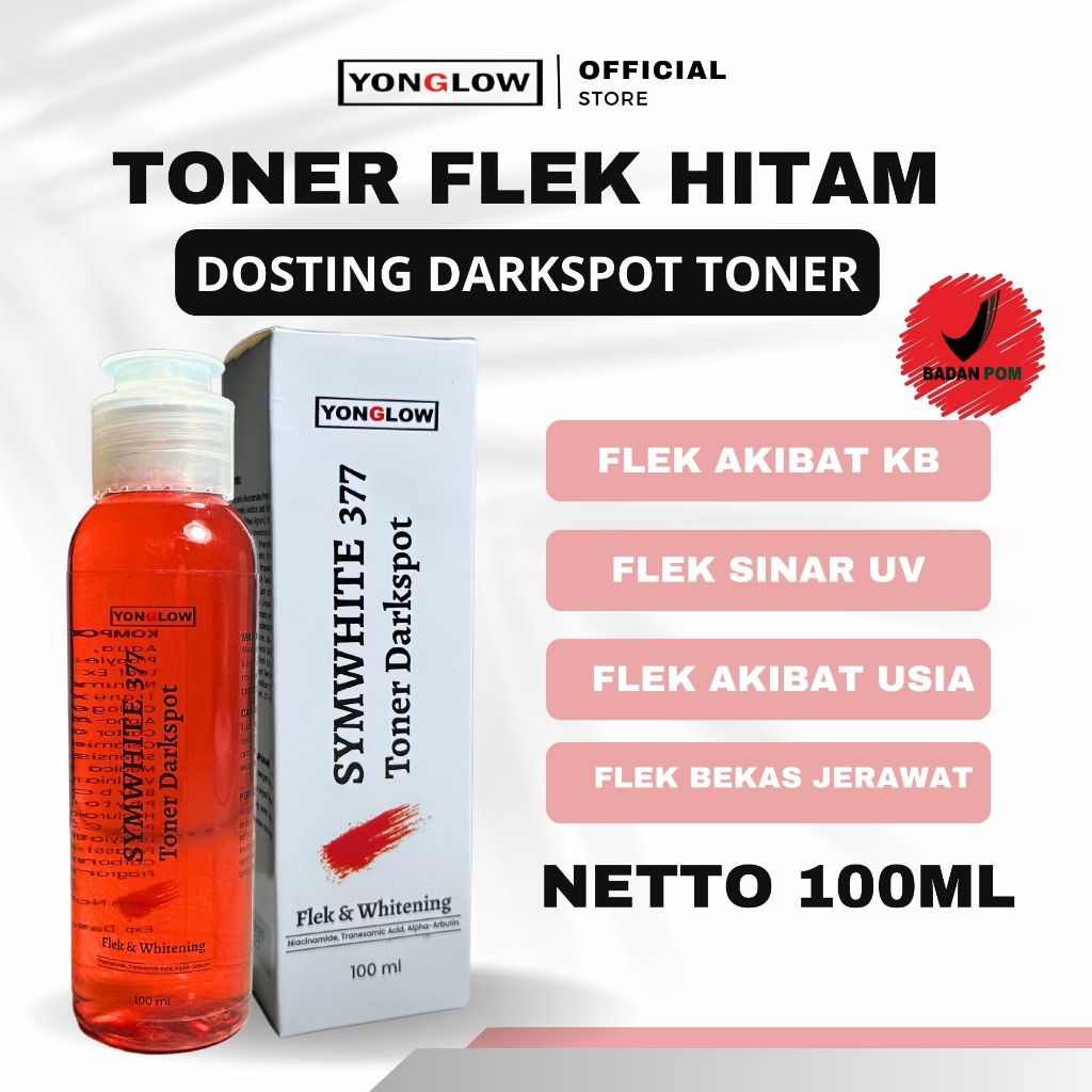 Jual Yonglow Kemasan 100ml Dosis Tinggi Toner Flek Symwhite 377 BPOM ...