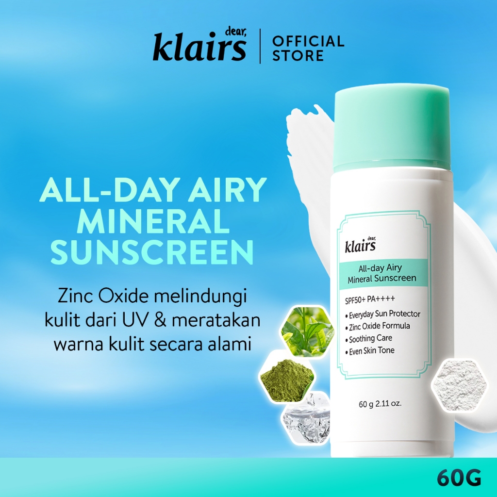 Jual Dear Klairs All-Day Airy Mineral Sunscreen SPF50+ PA++++ | Shopee ...