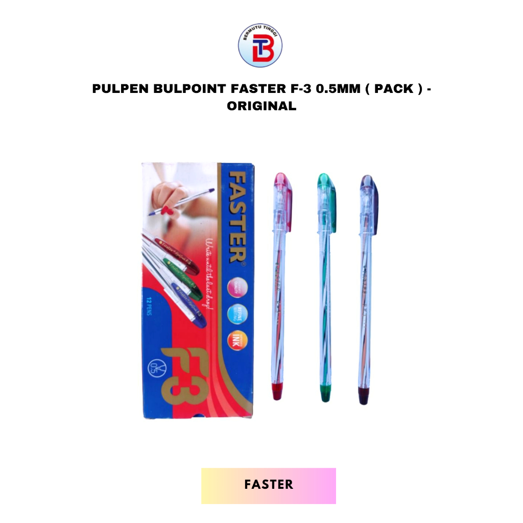 Jual Pulpen Bulpoint FASTER F-3 0.5MM ( PACK ) - Original | Shopee ...