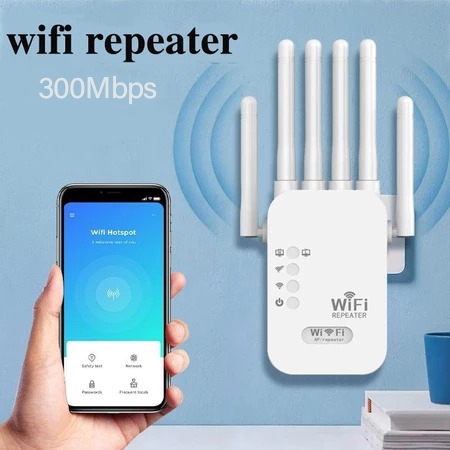 Jual 6 Antena Wifi Extender 300Mbps wifi repeater wireless range extender router penguat sinyal ...