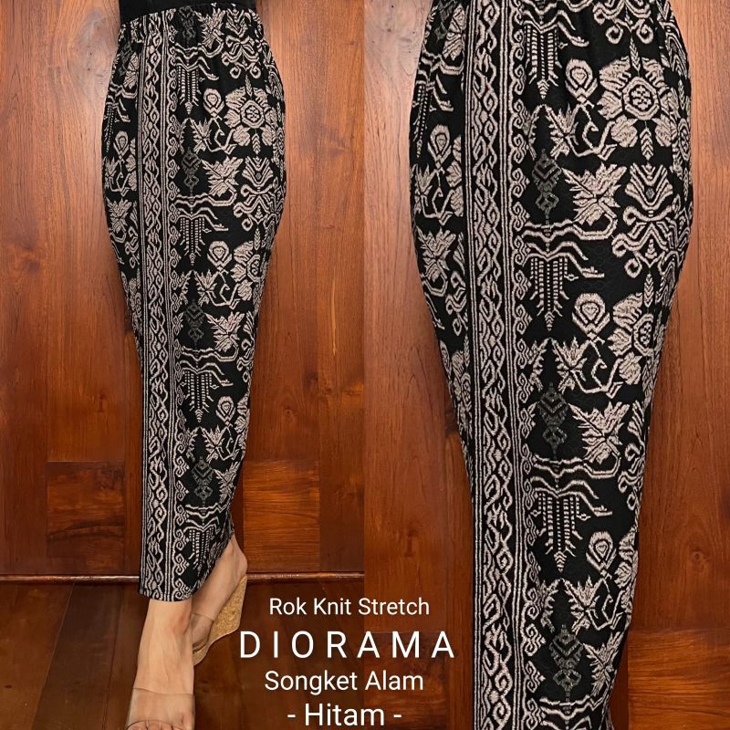 Jual Rok Jadi Bawahan kebaya Motif Songket Bali Stretch Knit Diorama ...