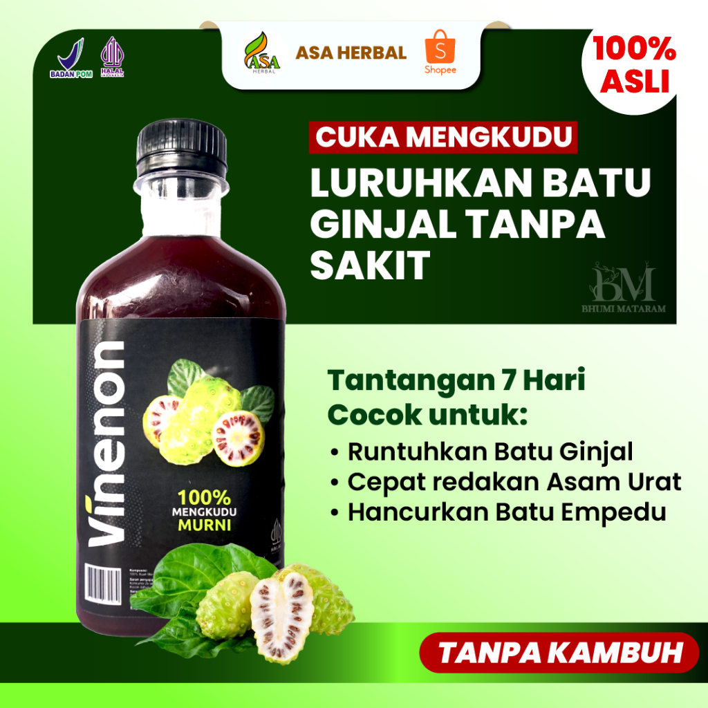 Jual 7 HARI BATU GINJAL HANCUR Vinenon Original Cuka Mengkudu Murni ...