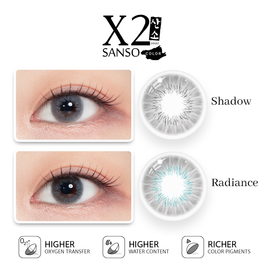 Jual X2 Sanso Color - Shadow | Radiance | X2 Softlens | Soflens Abu-Abu ...