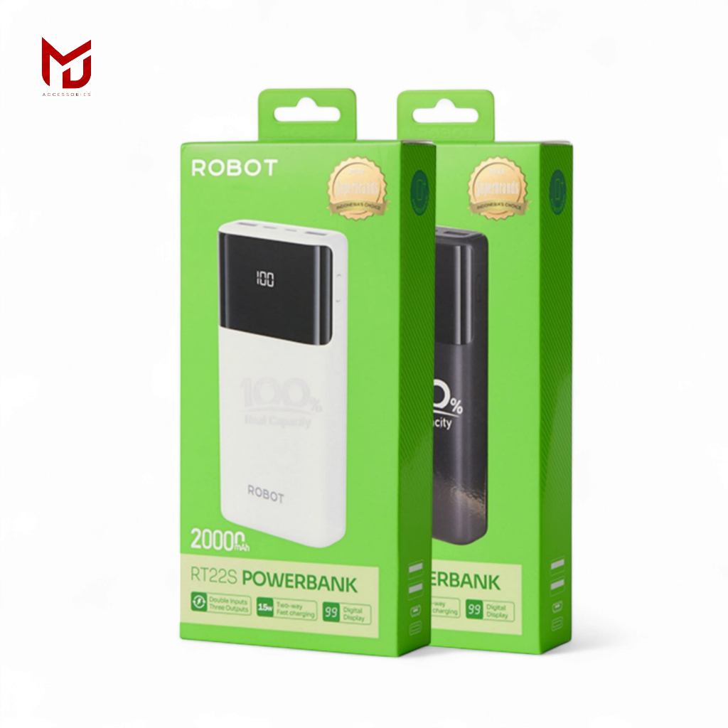 Jual ROBOT Smart Powerbank Fast Charging 20000mAh RT22S 15W 3 Port ...