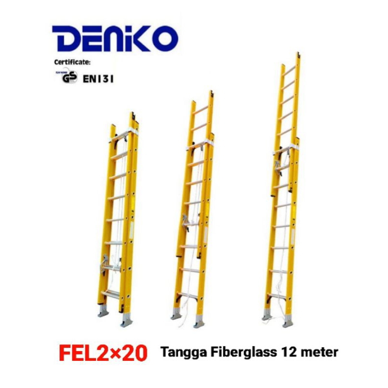 Jual Tangga Fiberglass 12 Meter Fiberglass Extension Ladder DENKO FEL 2 ...