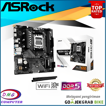 Jual Motherboard ASRock B650M-H/M.2+ WIFI (AM5, AMD B650, DDR5, USB3.2, SATA3) | Shopee Indonesia
