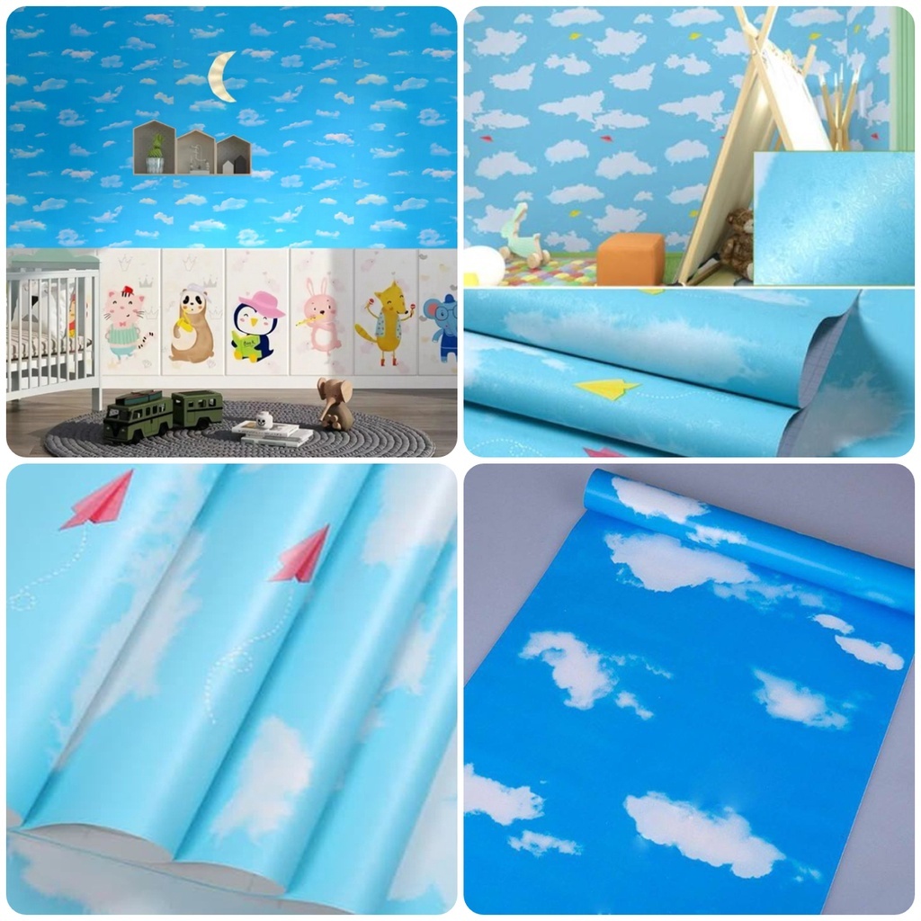 Jual PAKET 5 ROLL WALLPAPER STIKER MOTIF LANGIT AWAN COCOK UNTUK ...