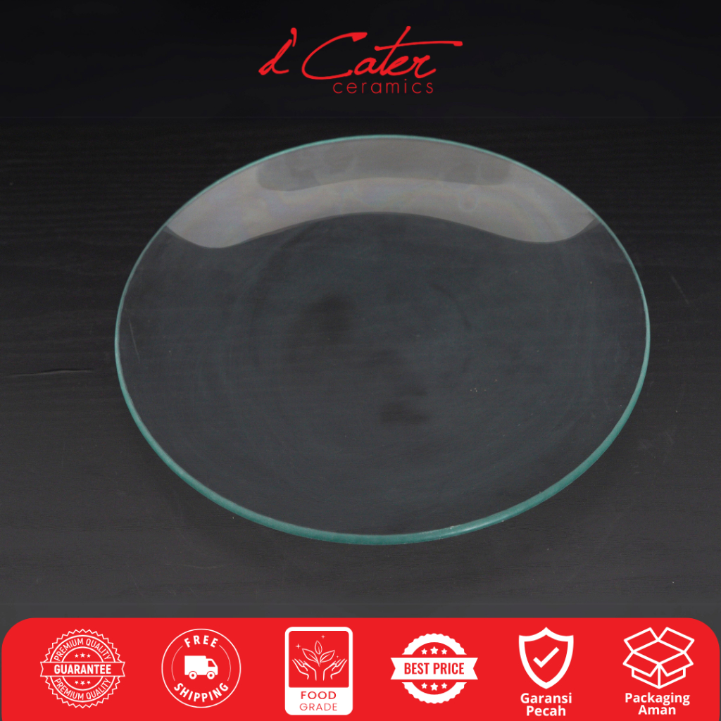 Jual Piring Kaca Bening K261 Diameter 21,5 cm Piring Cafe Restoran Kaca ...