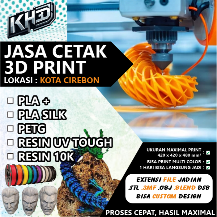 Jual Jasa CETAK 3D Printer Custom / Cetak 3D Printing PLA + / Cetak 3 ...