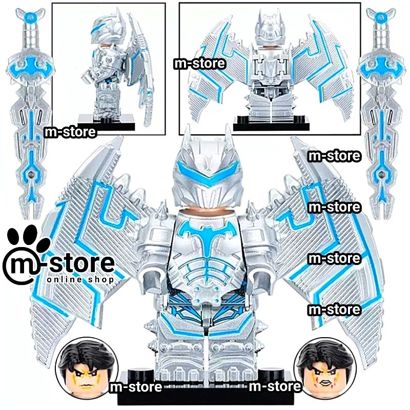 Jual brick batman hellbat silver blue armor mini toy figure | Shopee ...