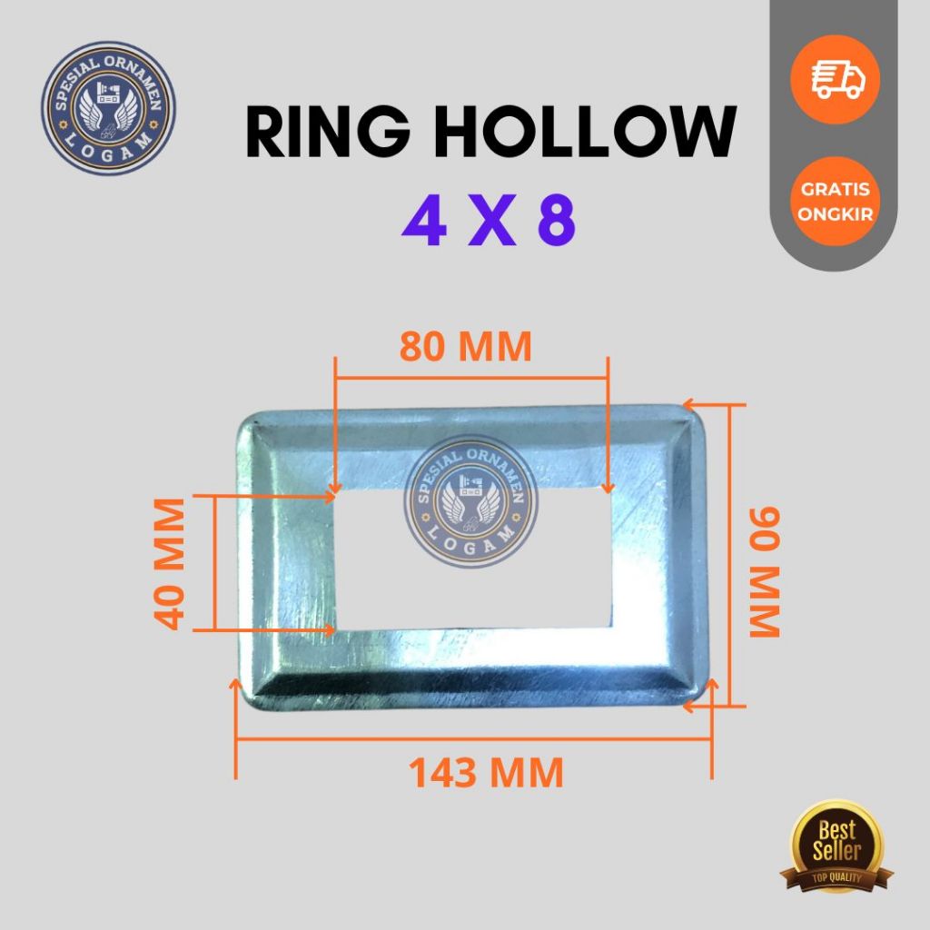 Jual Ring hollow 40X80 mm besar / besi plat tapak hollow minimalis ...