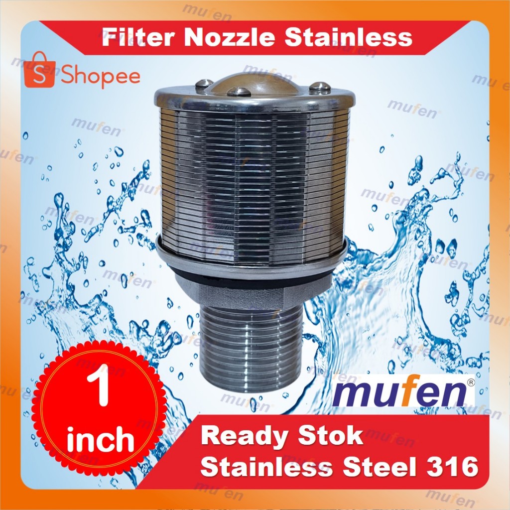 Jual Strainer, FIlter Nozzle Full Stainless Steel 316, ukuran 1 inch ...
