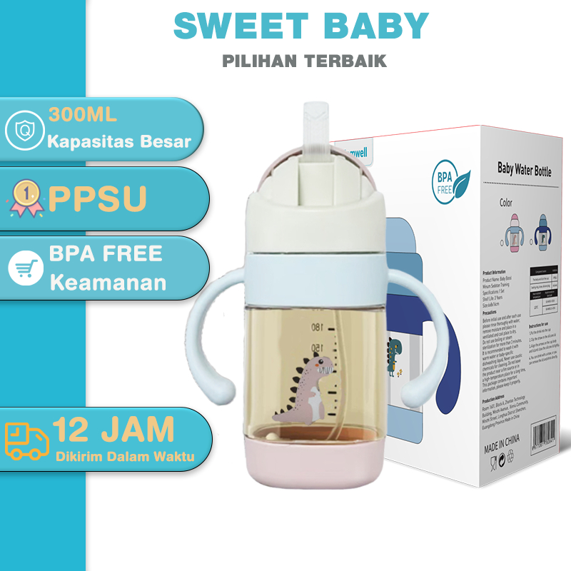 Jual Sweet Baby Baby Botol Minum Sedotan Training PPSU 300ml Straw Cup YSP02 | Shopee Indonesia