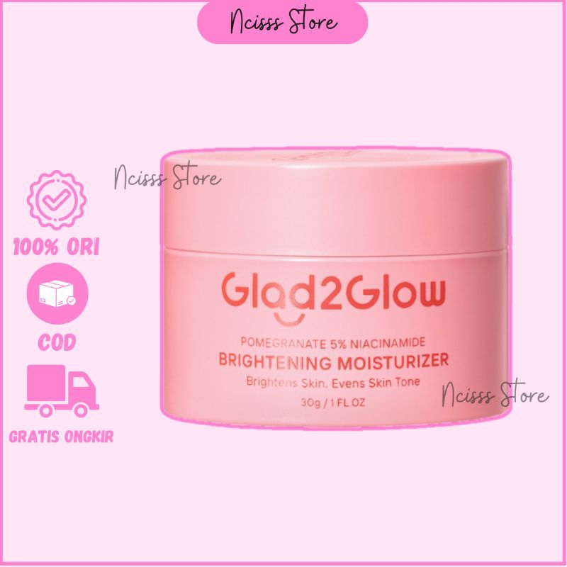 Jual Glad2Glow G2G Pomegranate 5% Niacinamide Brightening Moisturizer Pink 30g Pelembab Wajah ...