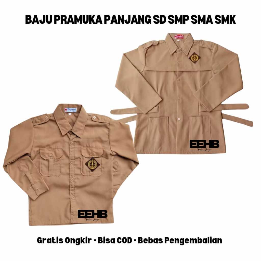 Jual Baju Pramuka Penggalang Putri Putra Seragam Sekolah Baju Kemeja Pramuka Lengan Panjang SD ...