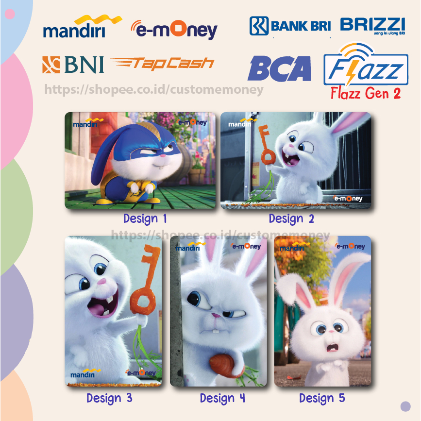 Jual KARTU EMONEY KARTUN RABBIT SNOWBALL THE SECRET LIFE OF PETS ETOLL ...