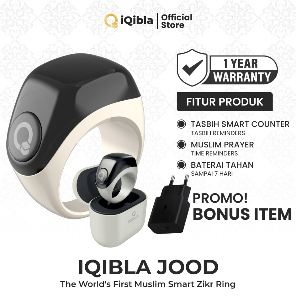 Jual iQibla Zikr Ring Jood J01 Cincin Tasbih Digital Hitung Zikir Harian Muslim Modern Baterai ...
