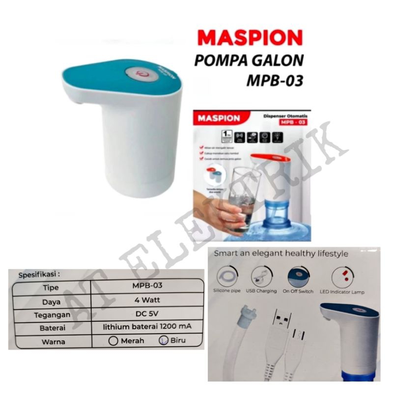 Jual Pompa Galon Elektrik MASPION MPB 03 MIYAKO AWD 200 BK / Alat pompa ...
