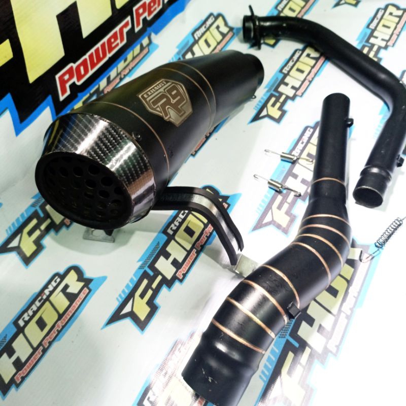 Jual Knalpot R9 Gp full Hitam Doff Pnp fulsystem VIXION R15 VERZA BISON ...