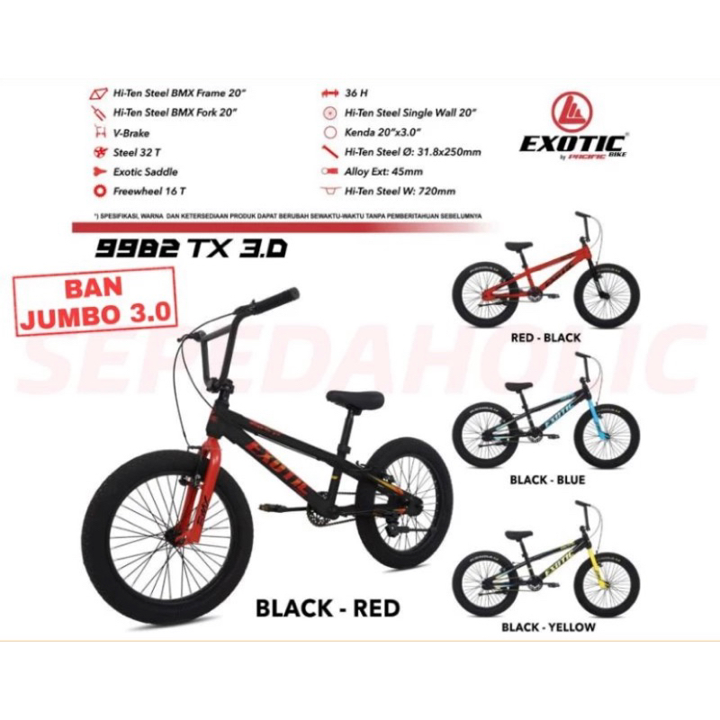 Jual SEPEDA BMX 20x3.0 EXOTIC BAN BESAR | Shopee Indonesia