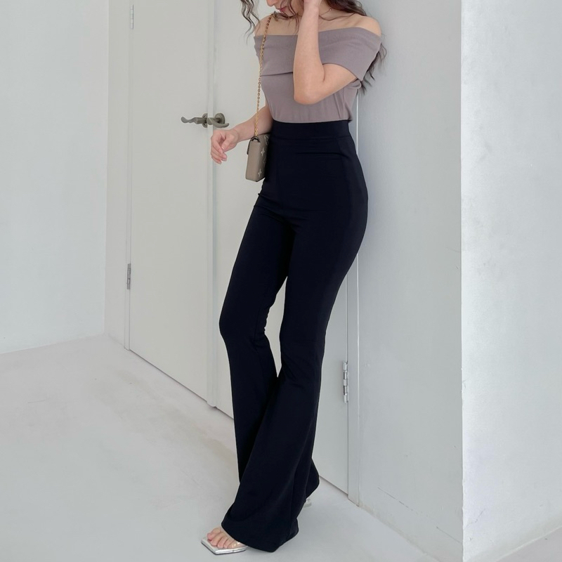 Jual HER APPAREL - 태희 TAE-HEE FLARE PANTS | HIGH-WAISTED FLARE PANTS ...