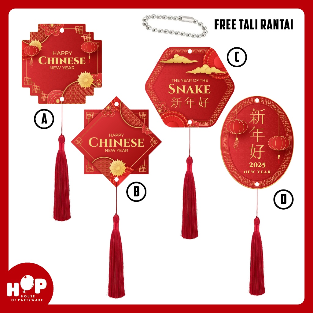 Jual TAG CNY RUMBAI ULAR 2025 KARTU UCAPAN IMLEK / HANG TAG HAMPERS CHINESE NEW YEAR SNAKE ...