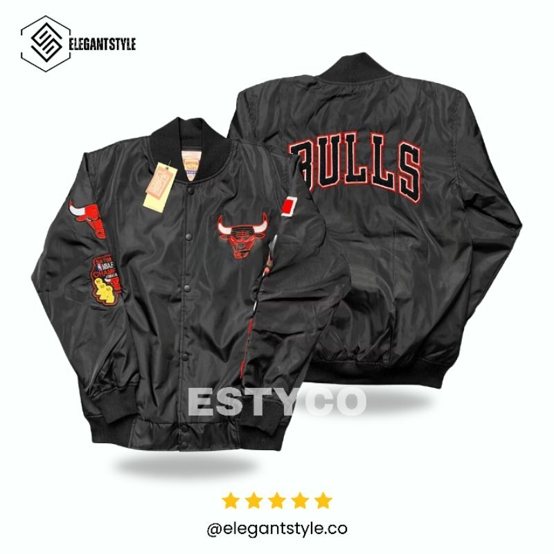 Jual [ELEGANTSTYLE] Jaket Varsity Baseball BULLS CHI BLACK ElegantStyle ...