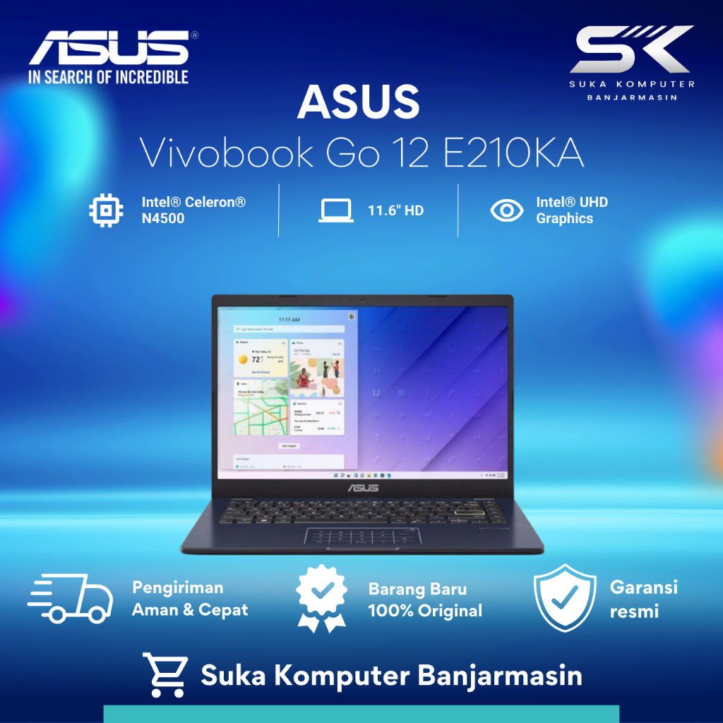 Jual Asus Vivobook Go 12 E210KA /11.6″ HD/Celeron N4500/128GB eMMC/W11 ...