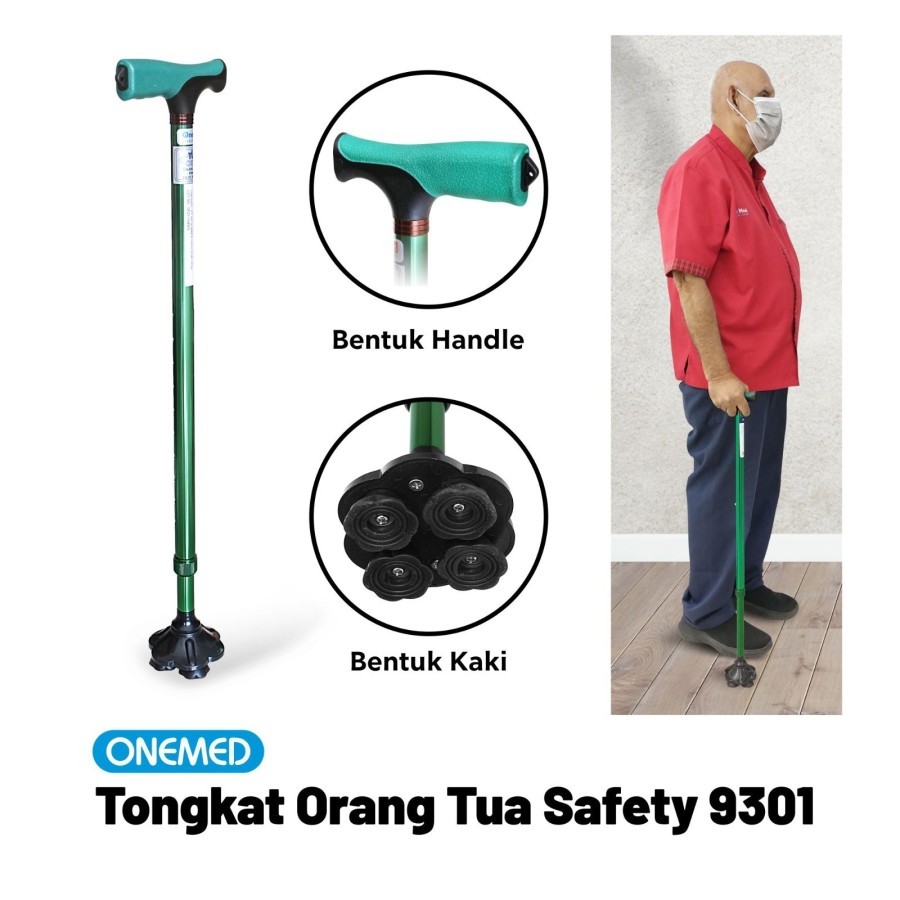 Jual ONEMED Tongkat Orang Tua Safety 9301 OC | Shopee Indonesia