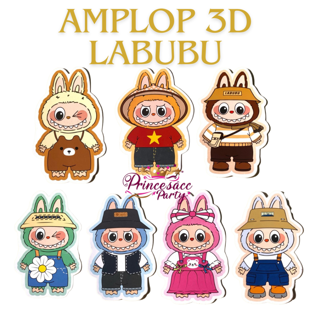 Jual Amplop Lebaran 3D Labubu isi 5 pcs | Shopee Indonesia