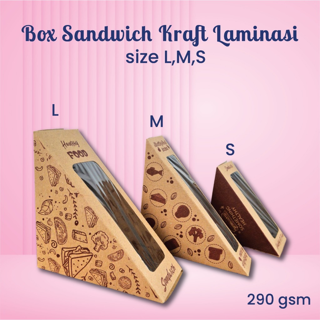 Jual BOX SANDWICH KRAFT / SANDWICH BOX FRUIT SANDO /KEMASAN SANDWICH ...