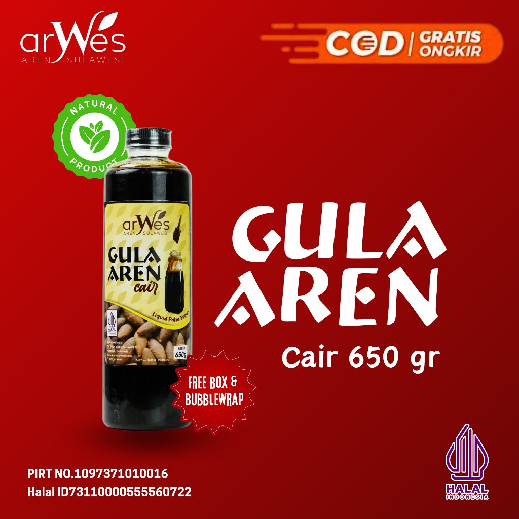 Jual Gula Aren Cair Premium 650gr - Arwes | Shopee Indonesia